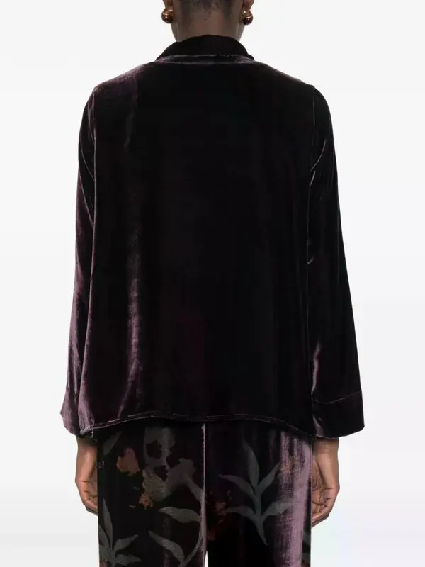 WHYCI MILANO Velvet Long-sleeve Shirt