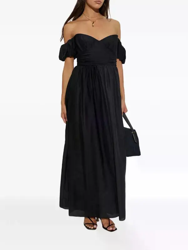 Matteau Off-shoulder Puffed-sleeve Maxi Dress - Black