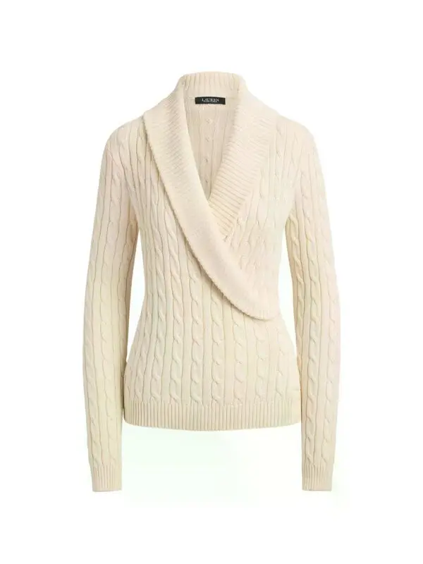 Ralph Lauren Cable-knit Shawl-collar Sweater