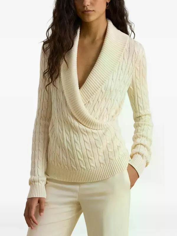 Ralph Lauren Cable-knit Shawl-collar Sweater