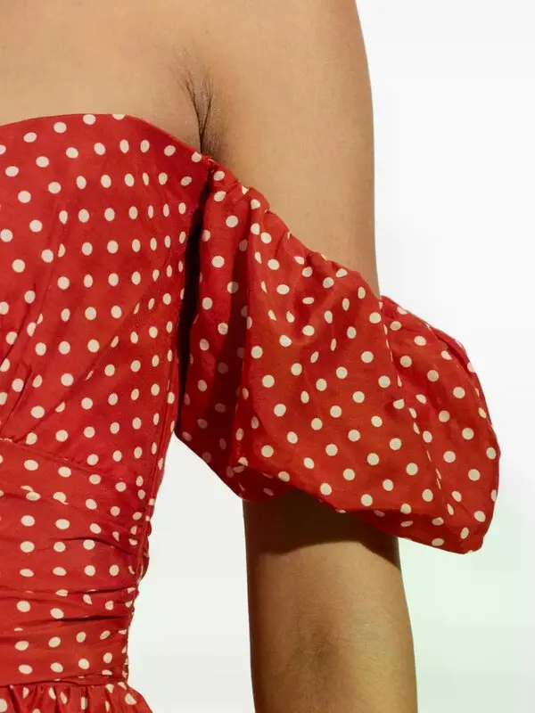 Matteau Polka-dot Off-shoulder Dress