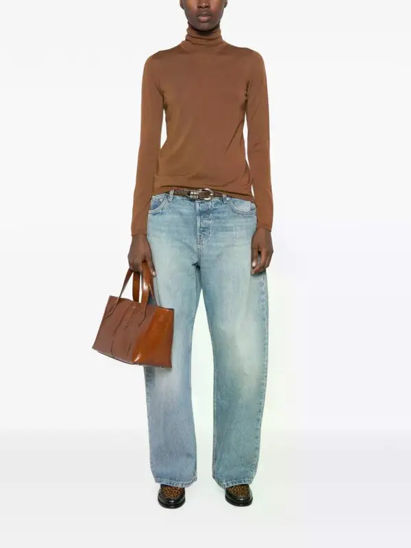 Max Mara Saluto Fine Knit Roll-neck Long-sleeve Sweater
