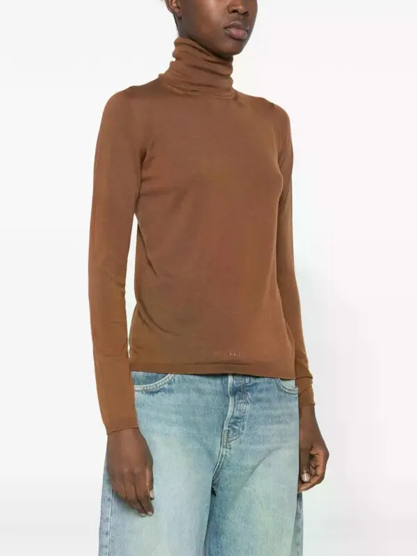 Max Mara Saluto Fine Knit Roll-neck Long-sleeve Sweater