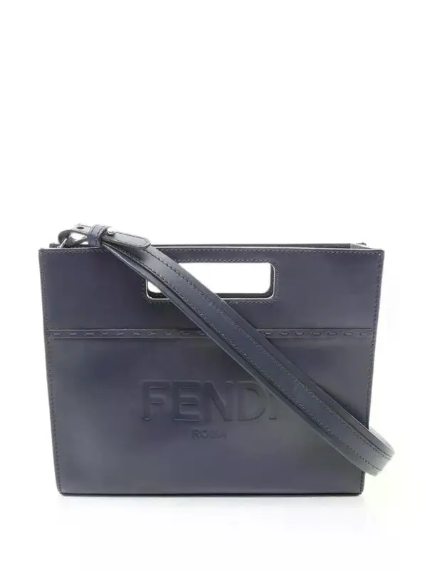 Fendi 2010s Cut-out Handle Leather Tote Bag