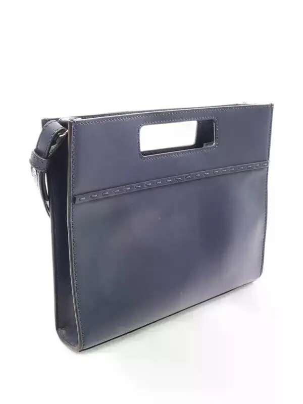 Fendi 2010s Cut-out Handle Leather Tote Bag