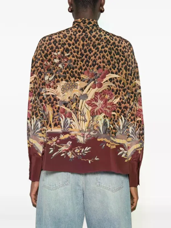 Etro Leopard-print Shirt With Pussy-bow Collar
