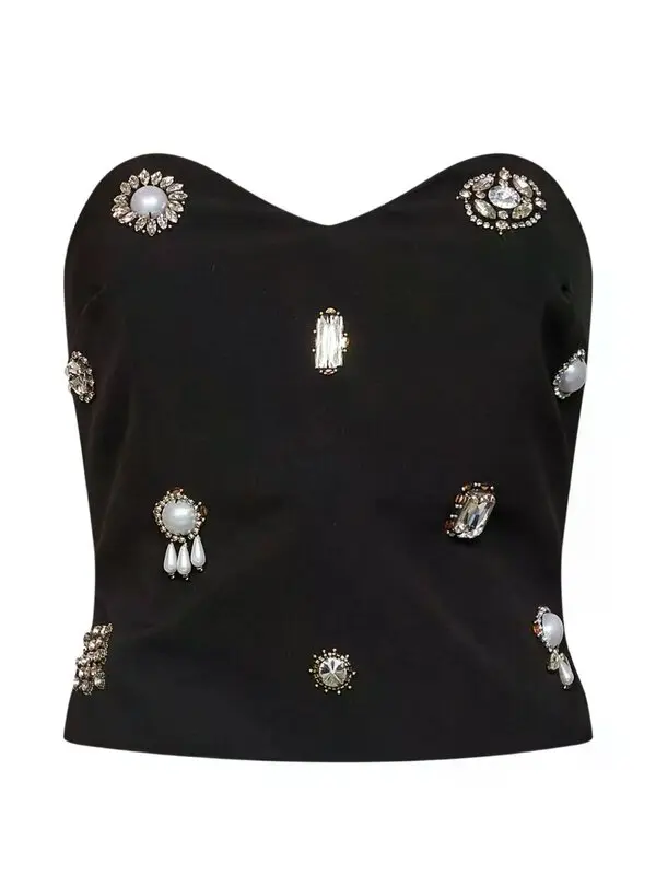 ALINA Crystal-embellished Strapless Top