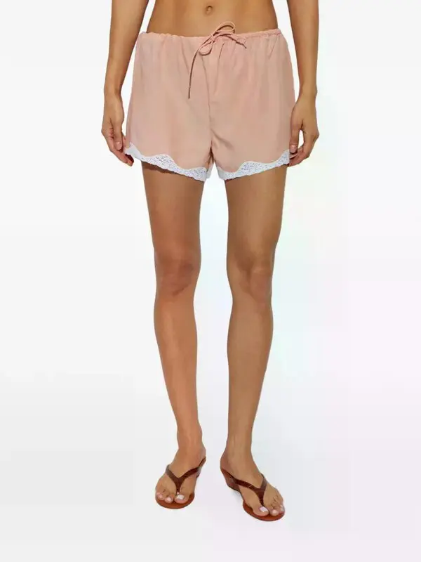 Posse Name Tabitha Scalloped Lace-trim Shorts - Pink