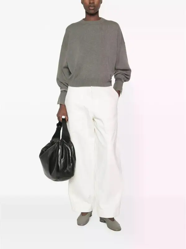 Brunello Cucinelli Monili-embellished Crew Neck Sweater