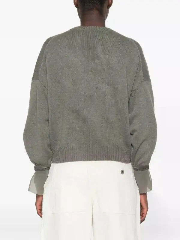Brunello Cucinelli Monili-embellished Crew Neck Sweater