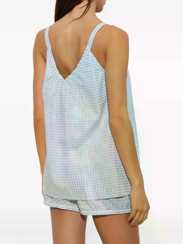Posse Lila Gingham Tie-fastening Top