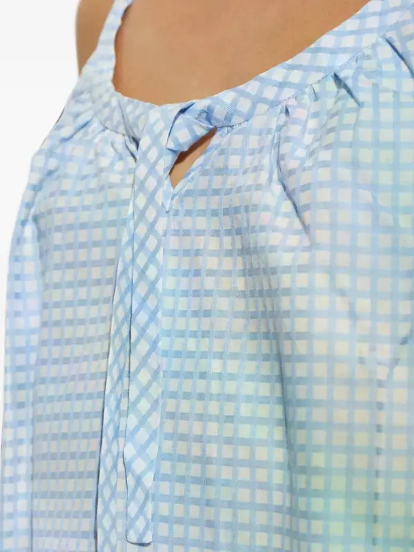 Posse Lila Gingham Tie-fastening Top