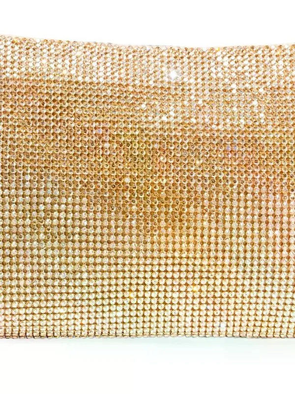 Benedetta Bruzziches Crystal Embellished Mesh Clutch - Gold