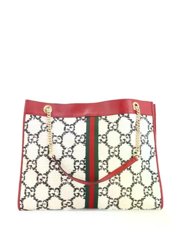 Gucci Rajah Chain Gg Tweed Large Tote Bag