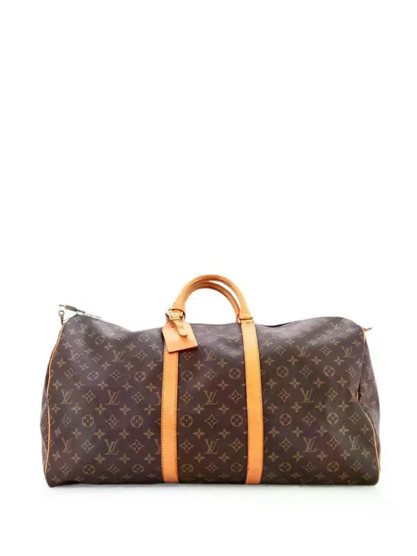 LOUIS VUITTON Monogram Canvas Keepall 55 Travel Bag - Brown