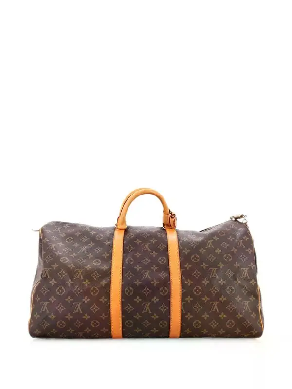 LOUIS VUITTON Monogram Canvas Keepall 55 Travel Bag - Brown