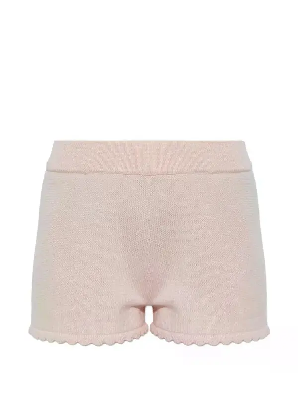 Posse Maisie Scalloped Wool Shorts - Pink