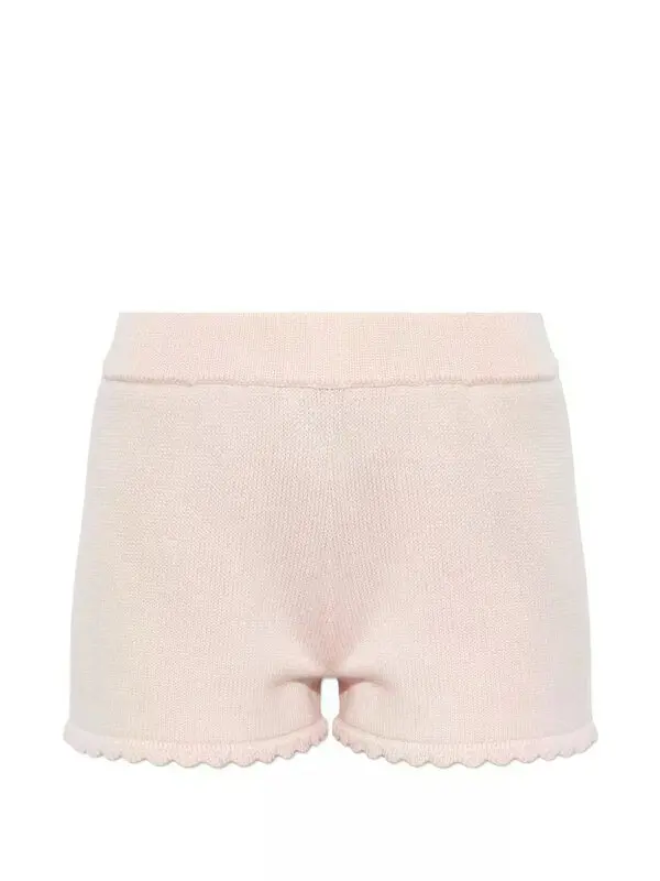 Posse Maisie Scalloped Wool Shorts - Pink
