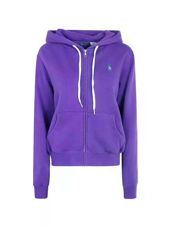 Polo Ralph Lauren Logo-embroidered Zip-up Hoodie - Purple