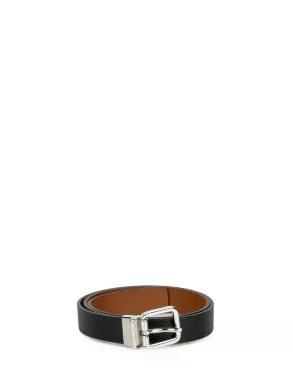 GIANNI CHIARINI Grained Leather Buckle Belt