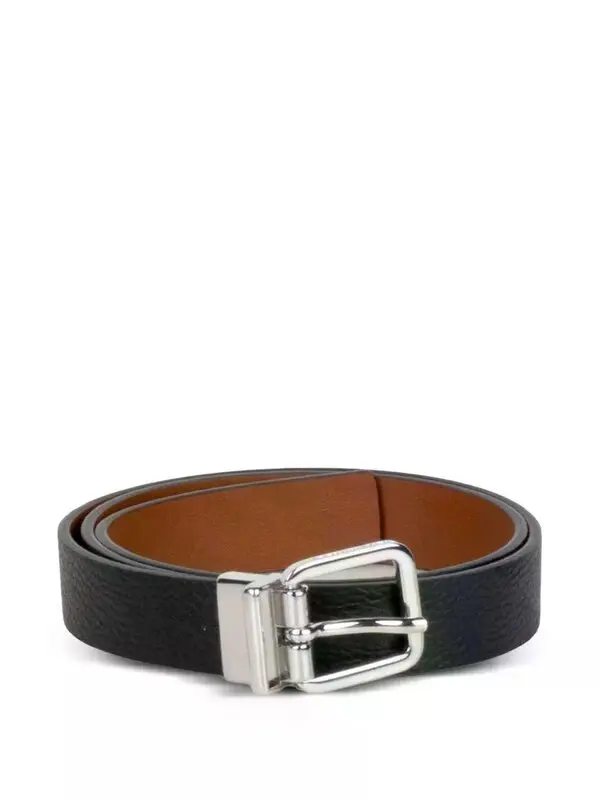 GIANNI CHIARINI Grained Leather Buckle Belt - Black