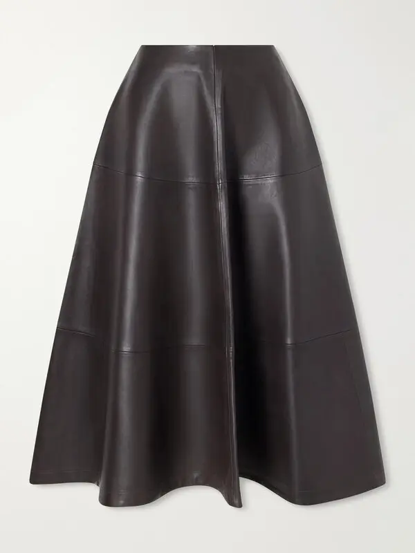 Altuzarra Varda Paneled Leather Midi Skirt