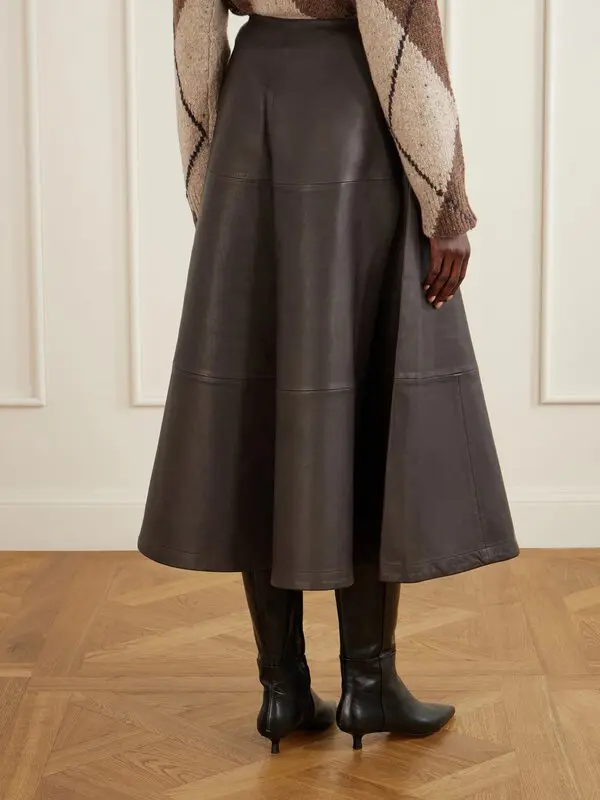 Altuzarra Varda Paneled Leather Midi Skirt