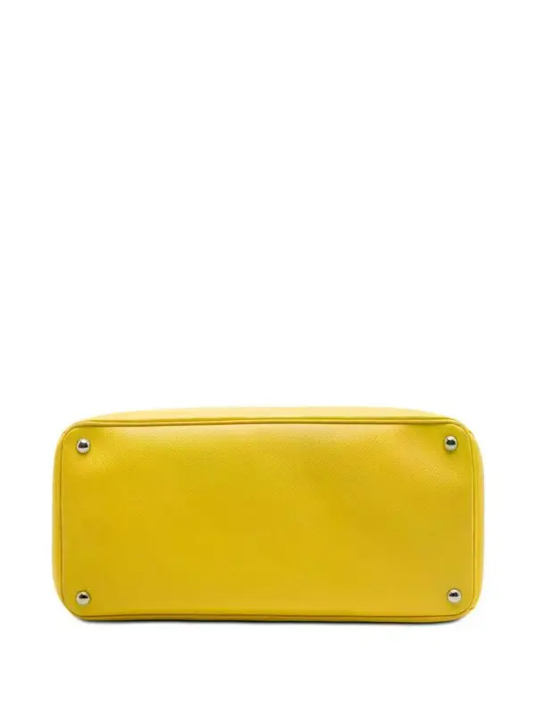 Prada Saffiano Cuir Double Tote Bag - Yellow