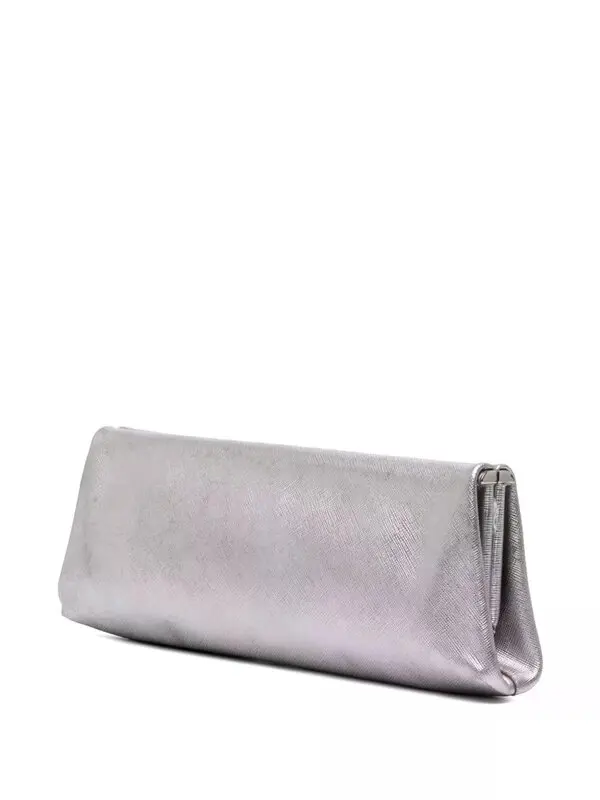 Prada 2013-2026 Metallic Saffiano Frame Clutch Bag