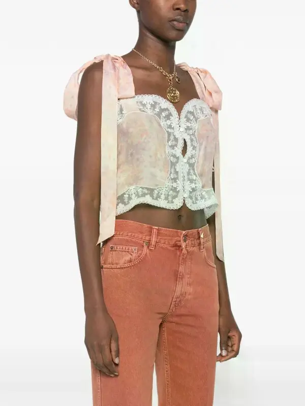 Chloé Lace-trim Floral-print Top