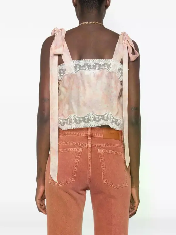 Chloé Lace-trim Floral-print Top