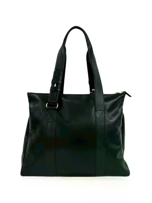 Saint Laurent 1980-1990 Leather Tote Bag - Black