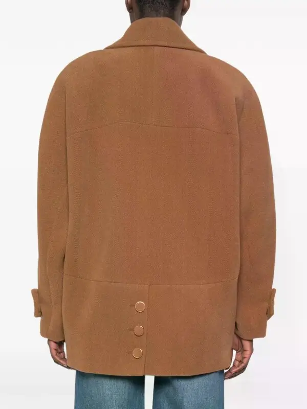 Chloé Double-breasted Herringbone Coat