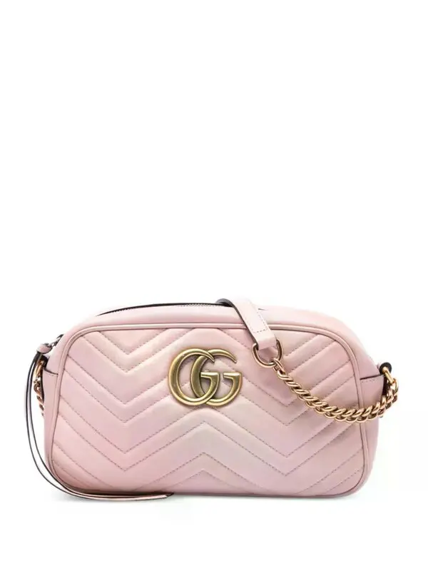 Gucci Gg Marmont Matelassé Calfskin Small Crossbody Bag - Pink