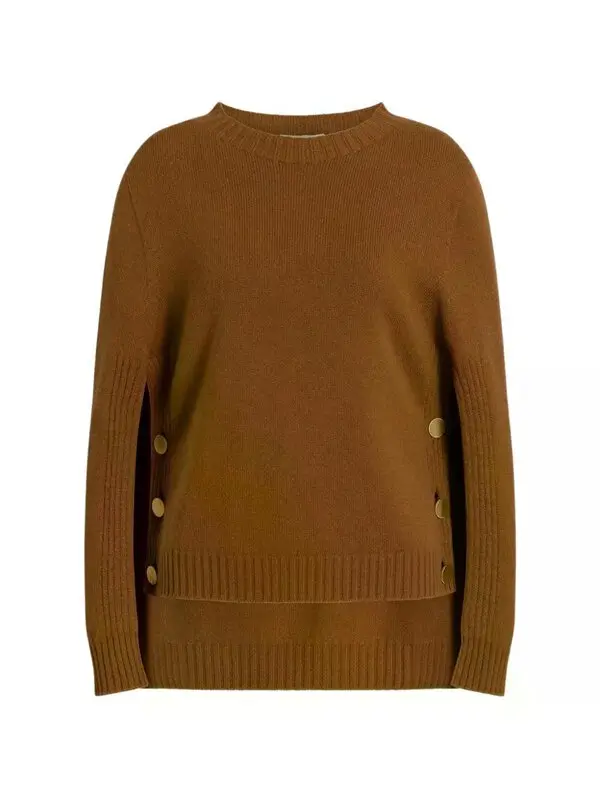 Alberta Ferretti Button-embellished Cape-style Sweater