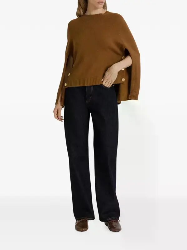 Alberta Ferretti Button-embellished Cape-style Sweater