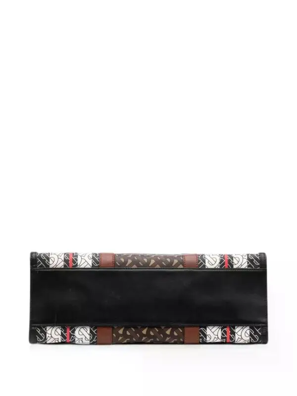 Burberry 2018-2023 Tb Monogram E Canvas Stripe Book Tote Bag