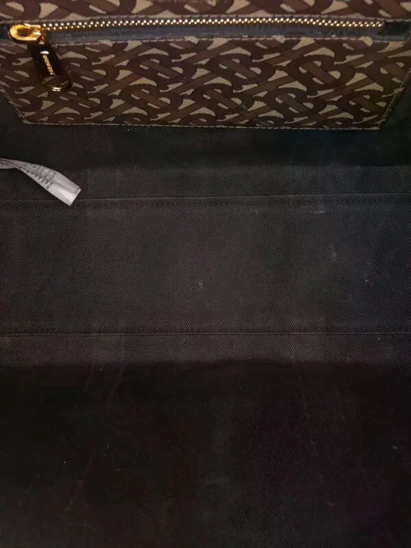 Burberry Tb Monogram Canvas Stripe Book Tote Bag