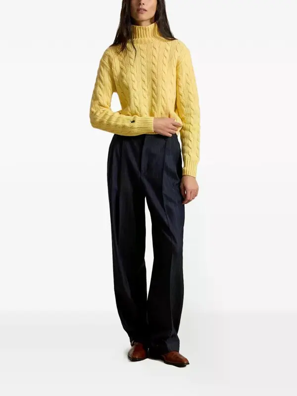 Polo Ralph Lauren Cable-knit Turtleneck Sweater - Yellow