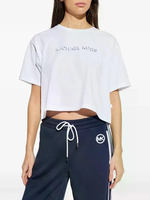 Michael Kors Logo-embossed Cropped T-shirt