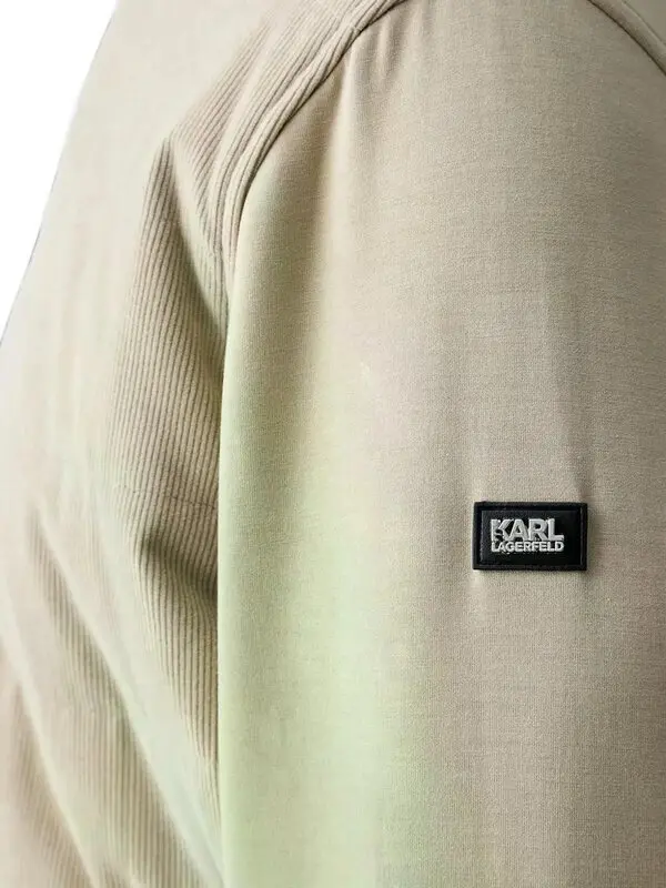 Karl Lagerfeld Corduroy Bomber Jacket With Zip Closure And Logo Detail
