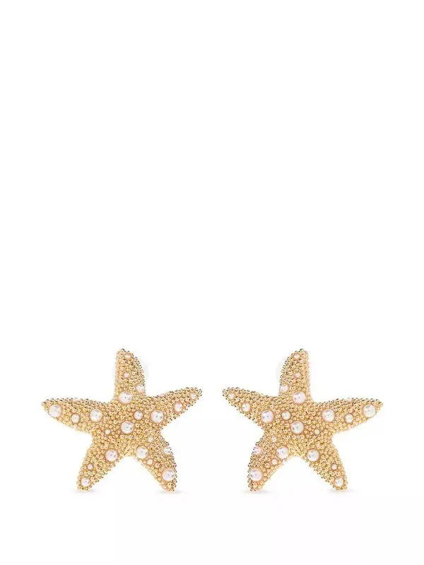 SELF-PORTRAIT Starfish-motif Pearl-embellished Earrings - Gold