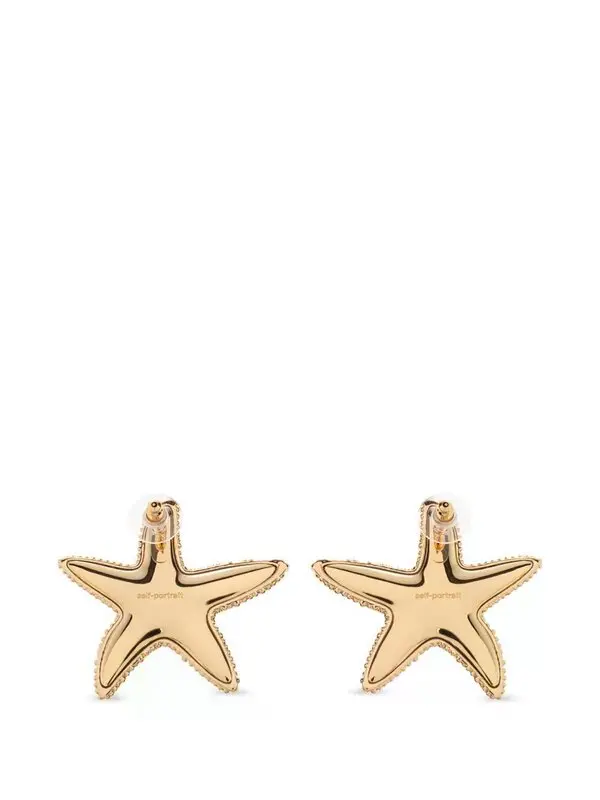 SELF-PORTRAIT Starfish-motif Pearl-embellished Earrings
