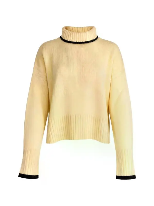 Pinko High Neck Ribbed Sweater - Neutrals