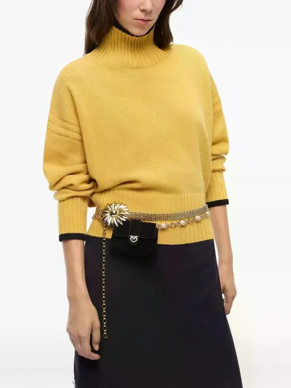 Pinko Contrast-trim Sweater - Neutrals