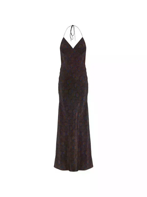 Matteau Paisley-print Halterneck Dress - Brown