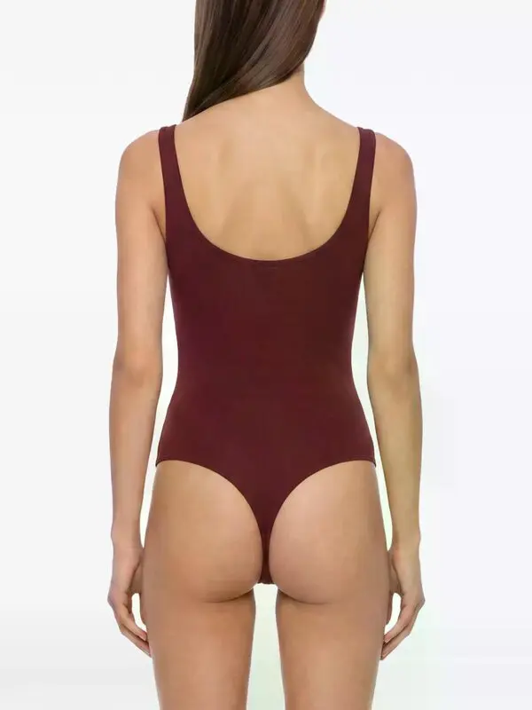 Wolford Scoop Neck Thong Bodysuit - Red
