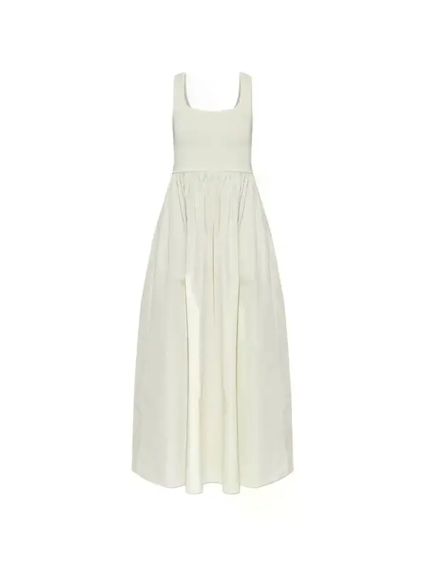 Matteau Sleeveless Gathered Cotton Dress - Neutrals