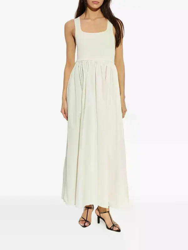 Matteau Sleeveless Gathered Cotton Dress - Neutrals