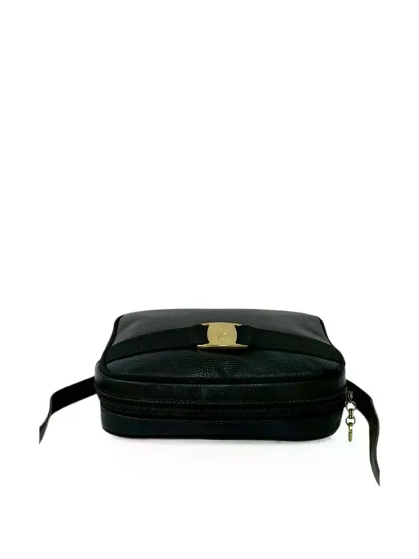FERRAGAMO 20th Century Lizard Embossed Leather Vara Crossbody Bag